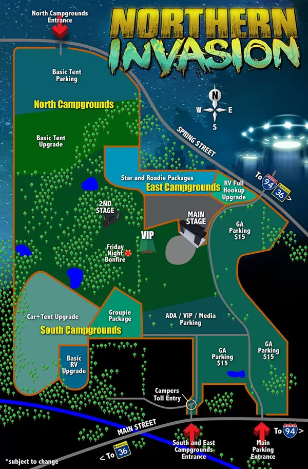 Northern Invasion Festival 2015 - Map | Concerts-Metal