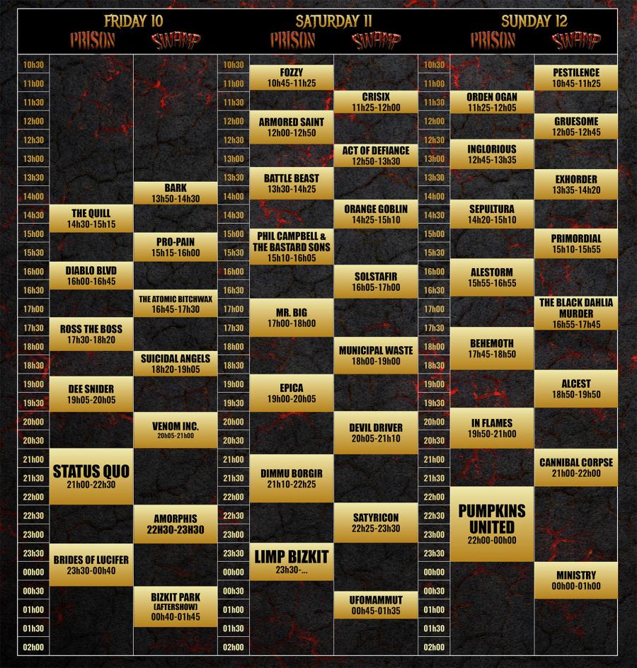 Alcatraz Metal Festival 2018 - Running Order | Concerts-Metal