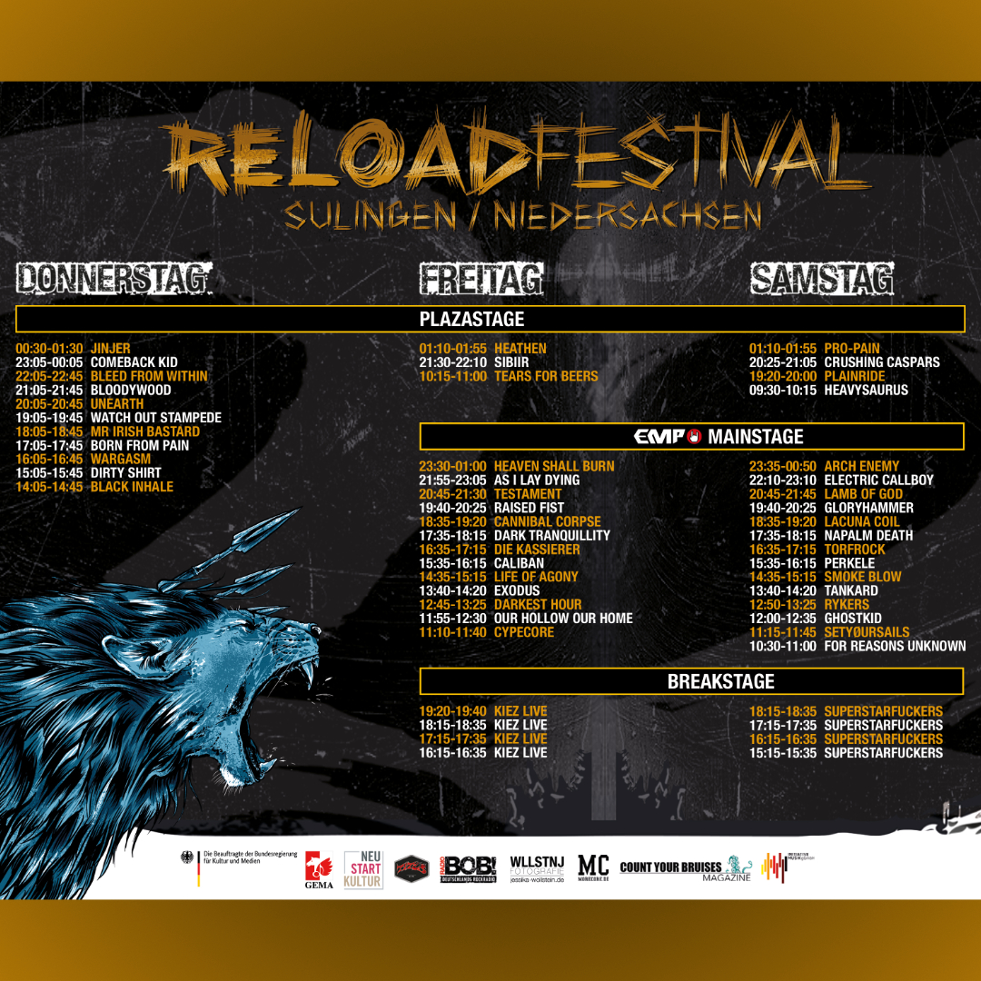 Reload Festival 2022 - Running Order/Timetable