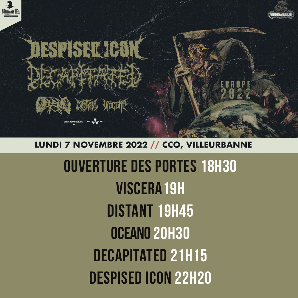 Despised Icon + Decapitated @ CCO Lyon - Running Order | Concerts-Metal