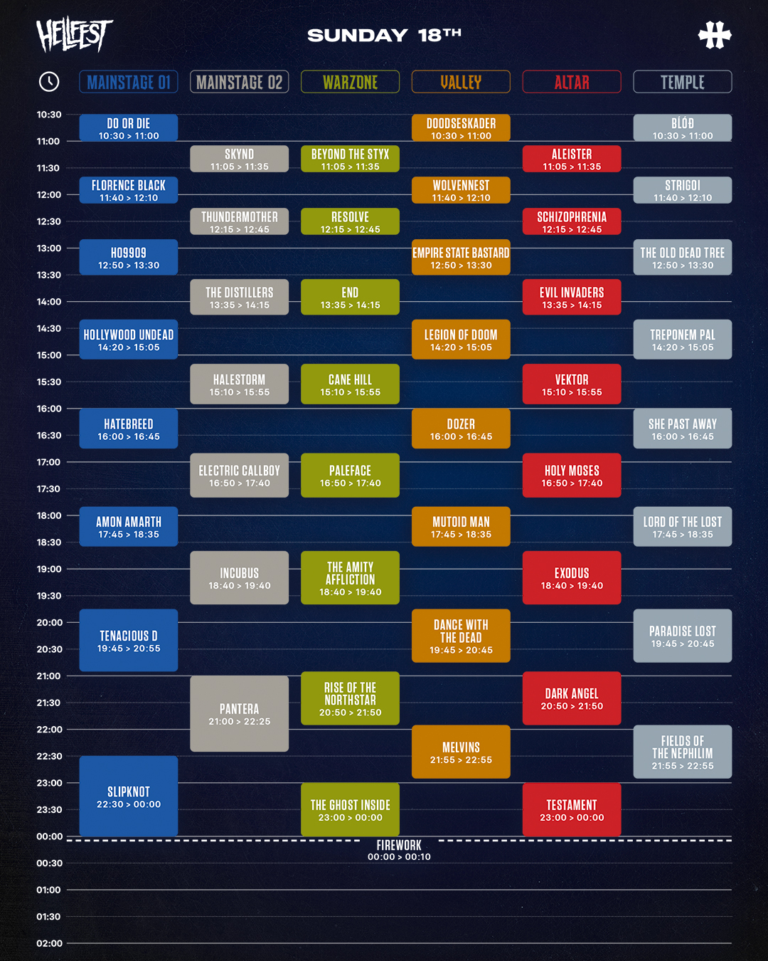 Hellfest 2023 - Running Order - Day 4 | Concerts-Metal