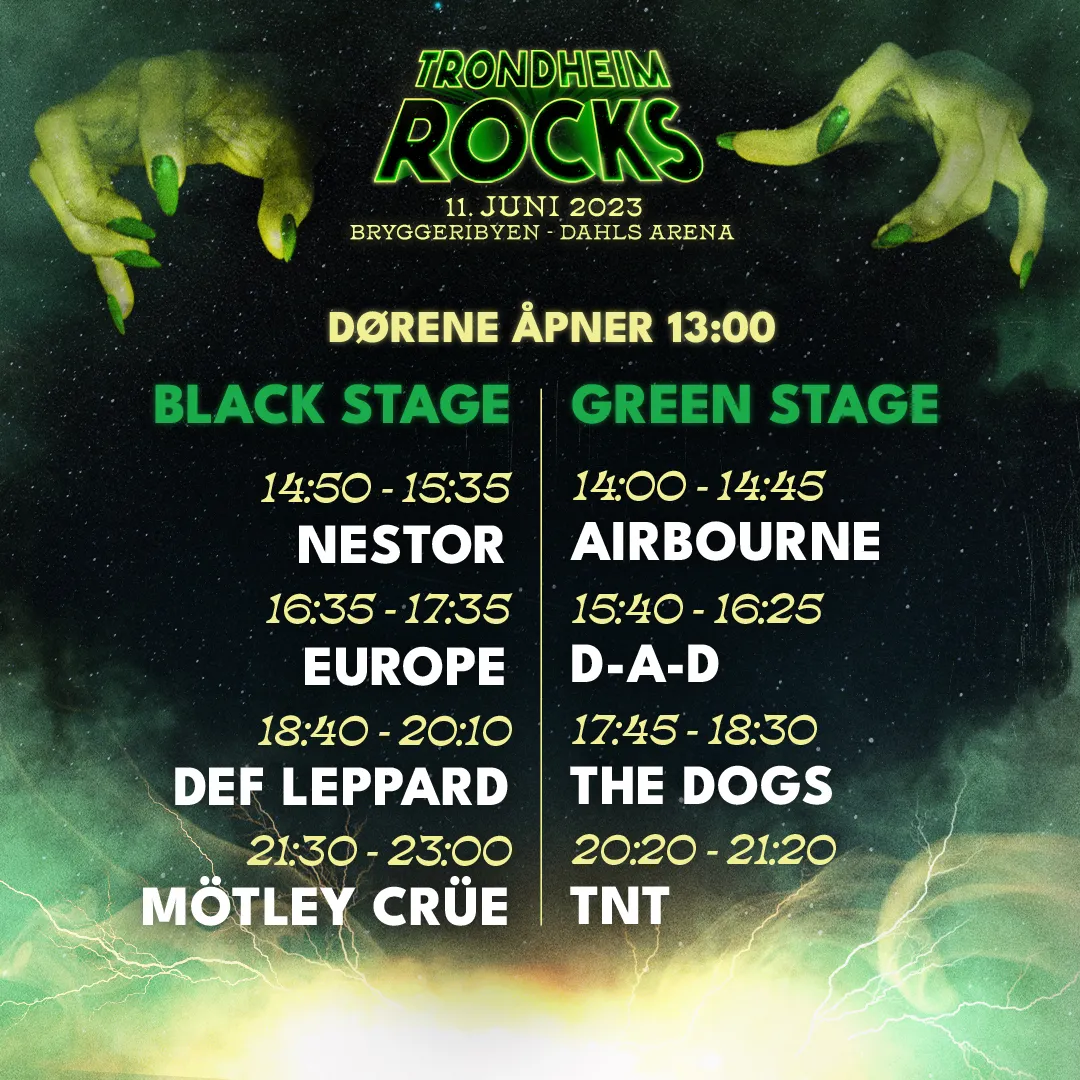 Trondheim Rocks 2023 - Running Order | Concerts-Metal