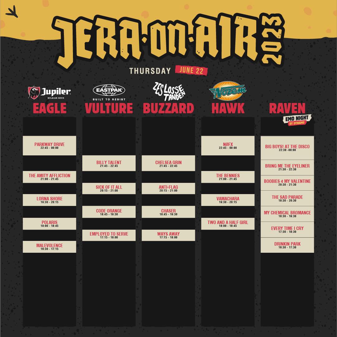 Jera On Air Festival 2023 - Running Order - Day 1 | Concerts-Metal