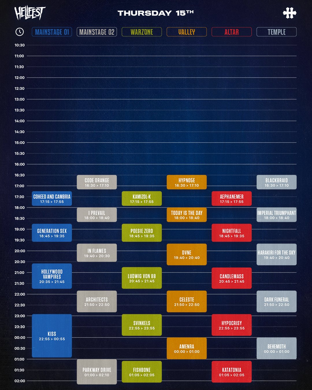 Hellfest 2023 - Running Order V4 - Day 1 | Concerts-Metal