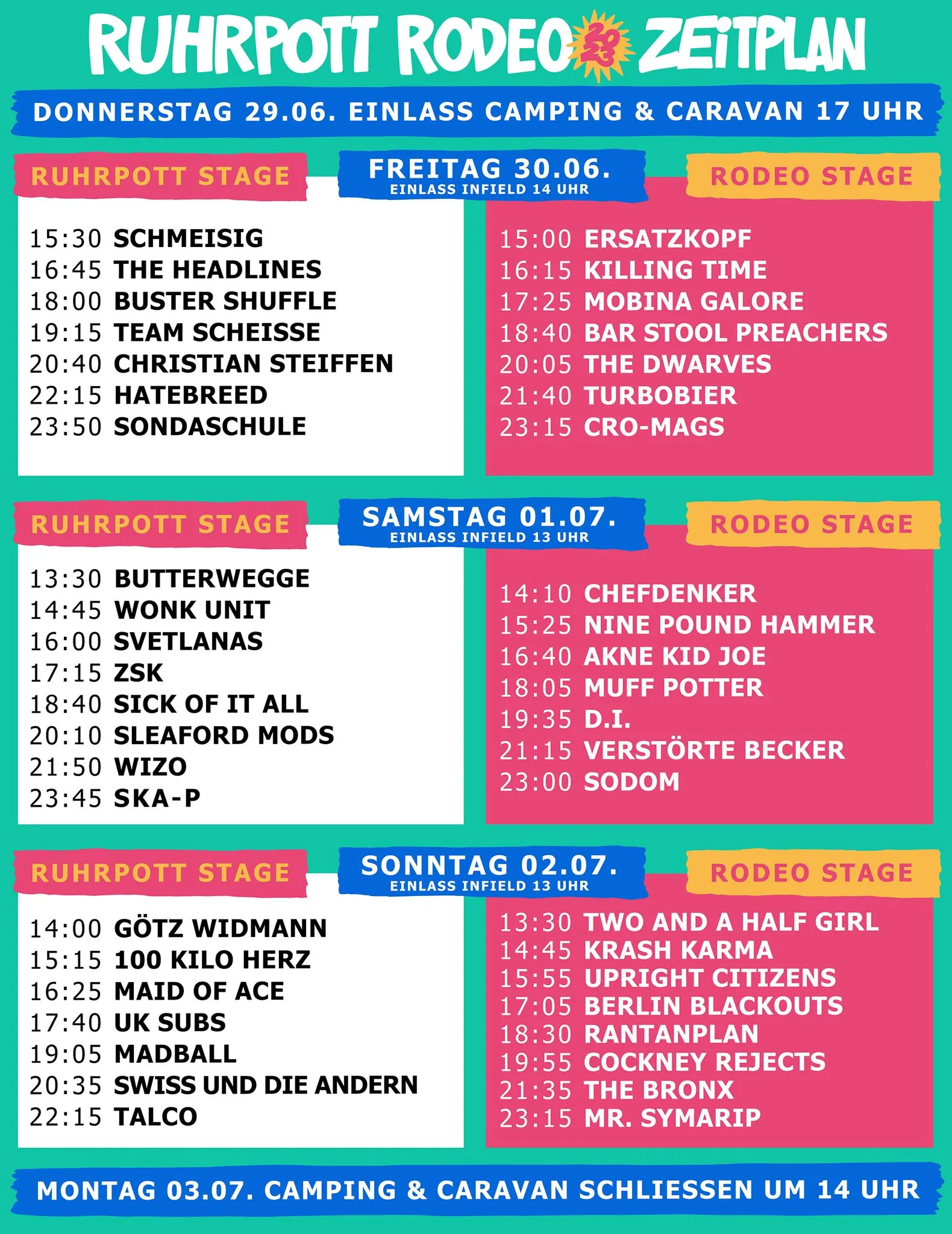 Ruhrpott Rodeo 2023 - Running Order | Concerts-Metal