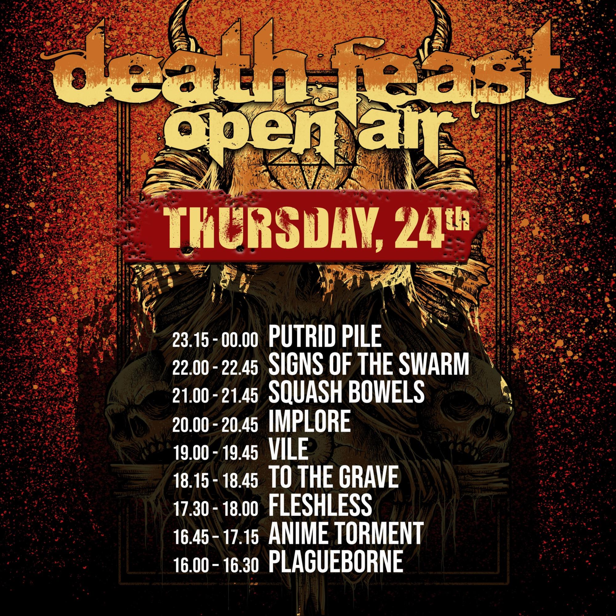 Deathfeast 2023 - Running Order/Timetable