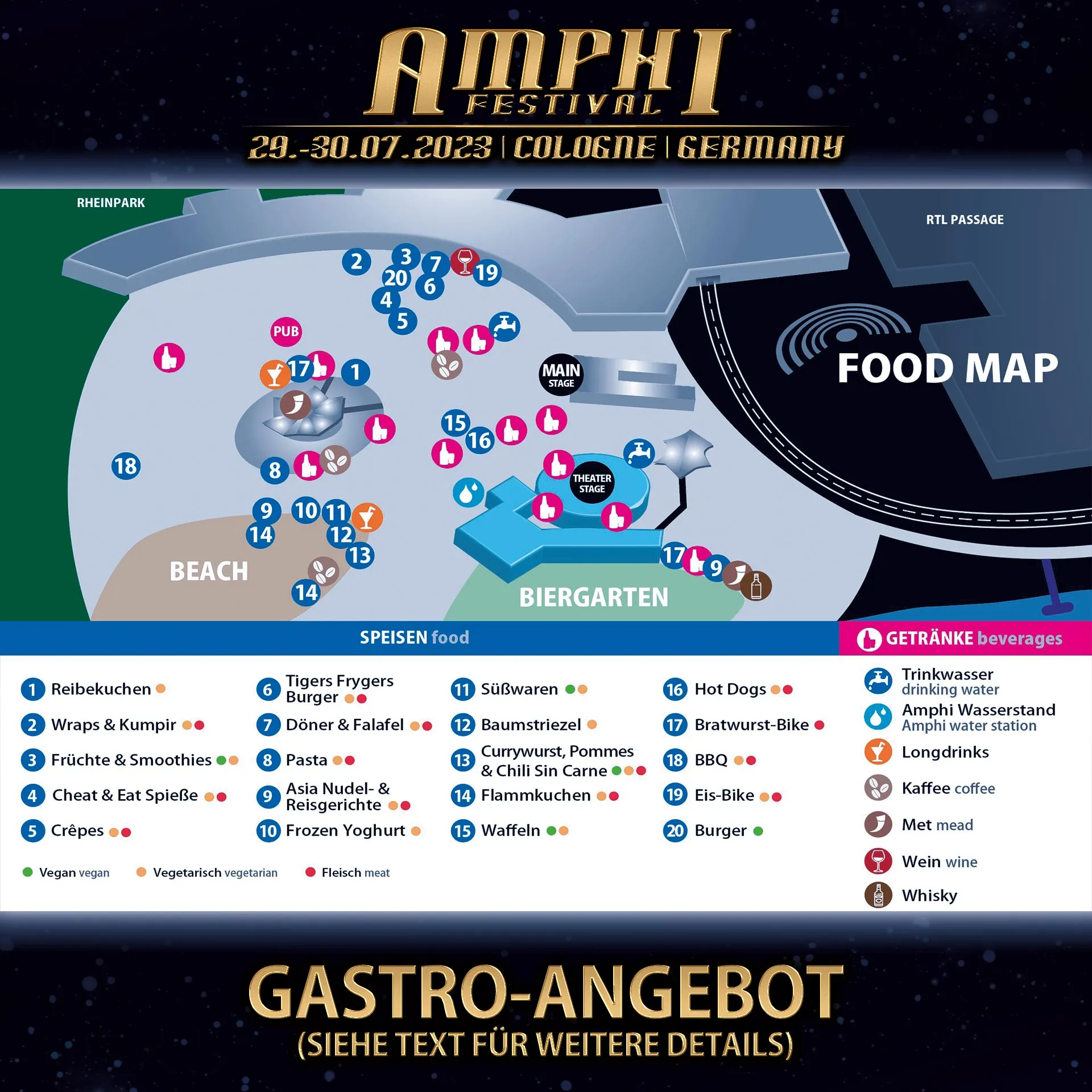 Amphi Festival 2023 - Food Map | Concerts-Metal