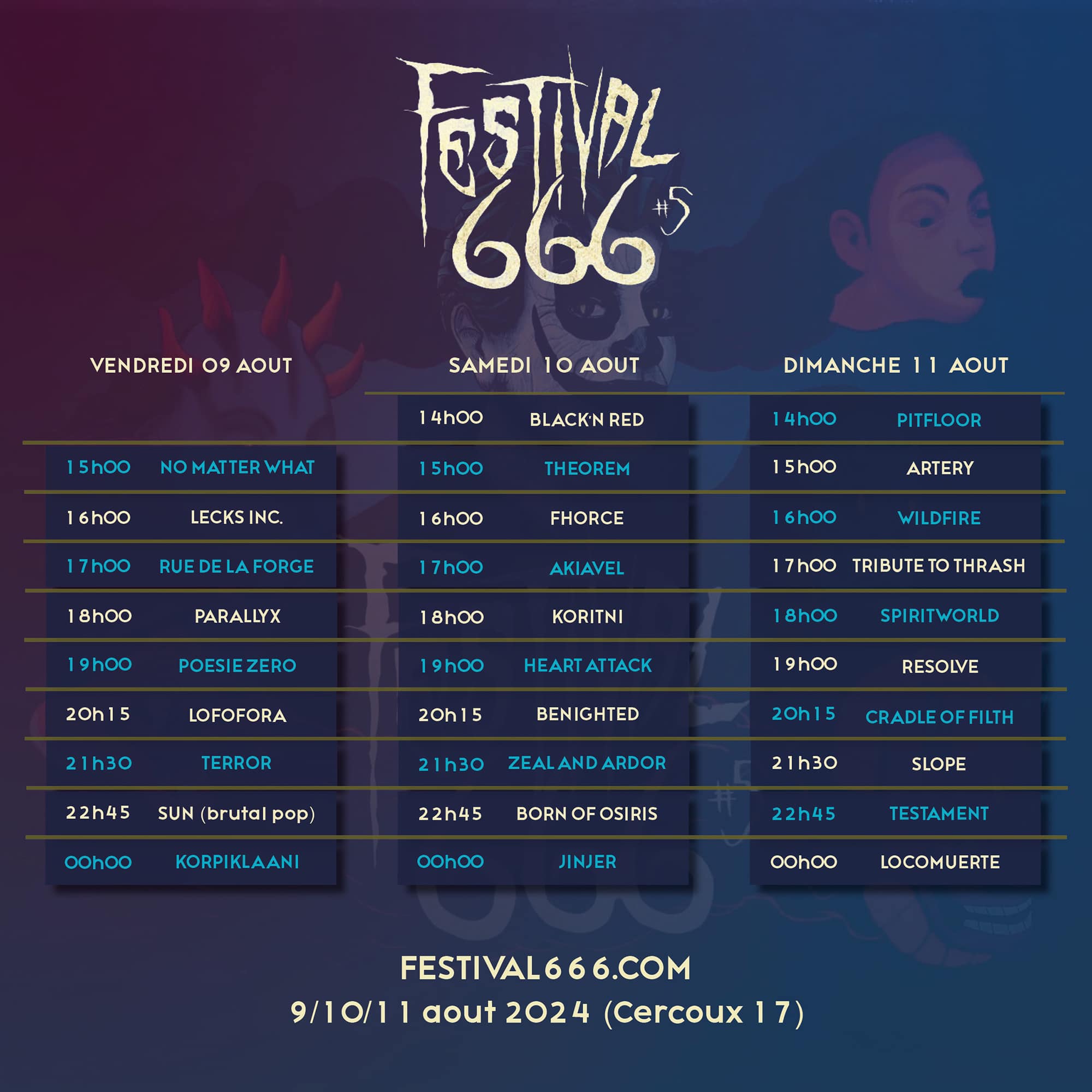 Festival 666 2024 - Running Order/Timetable