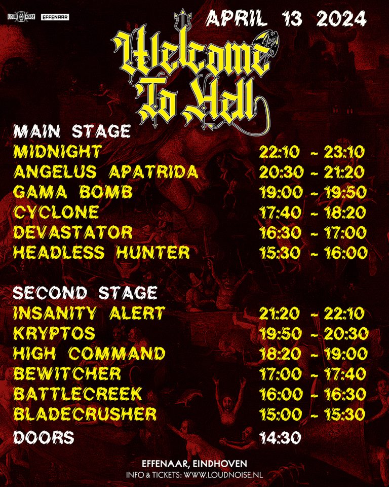 Welcome To Hell 2024 - Running Order/Timetable