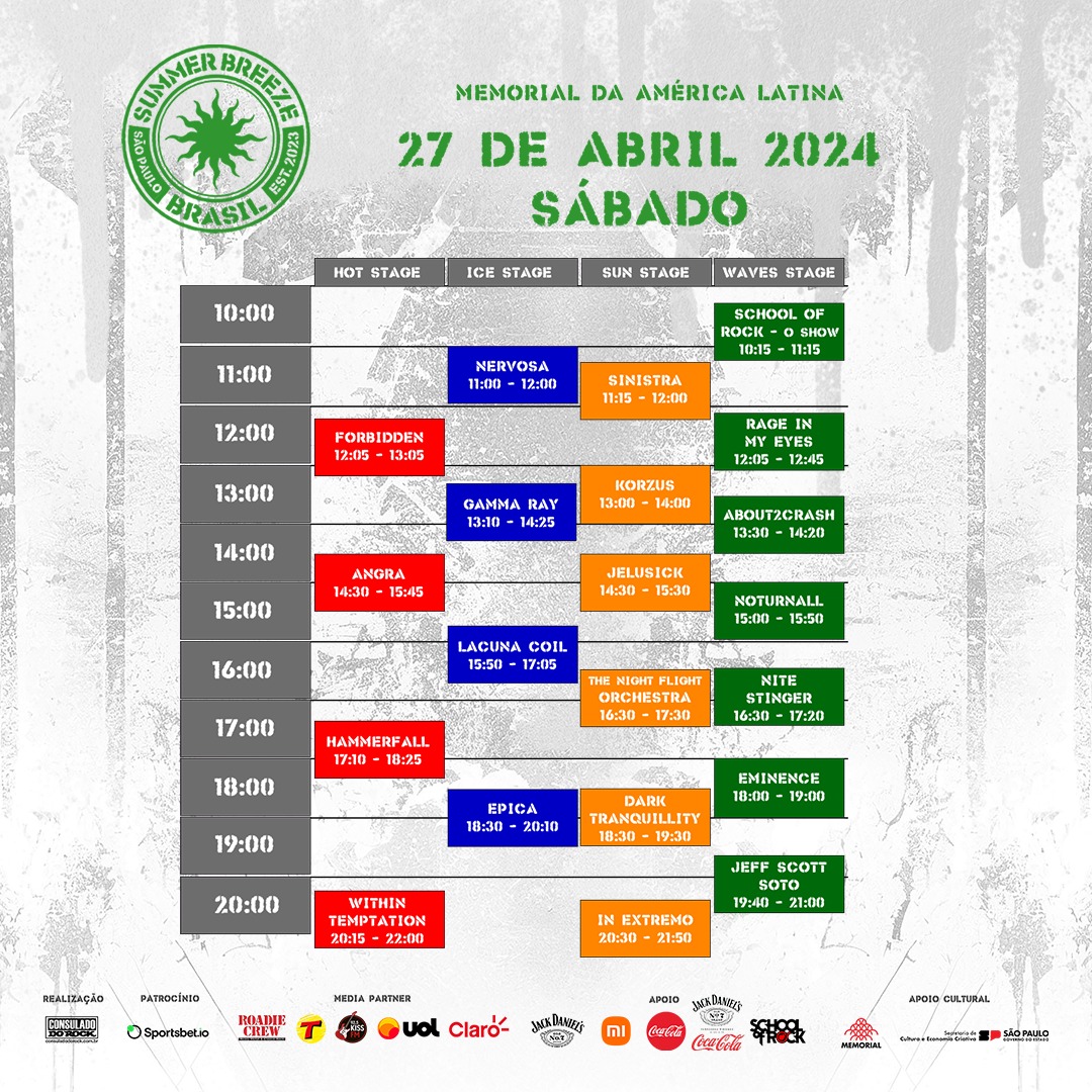 Summer Breeze Brasil 2024 - Running Order - Day 2 | Concerts-Metal