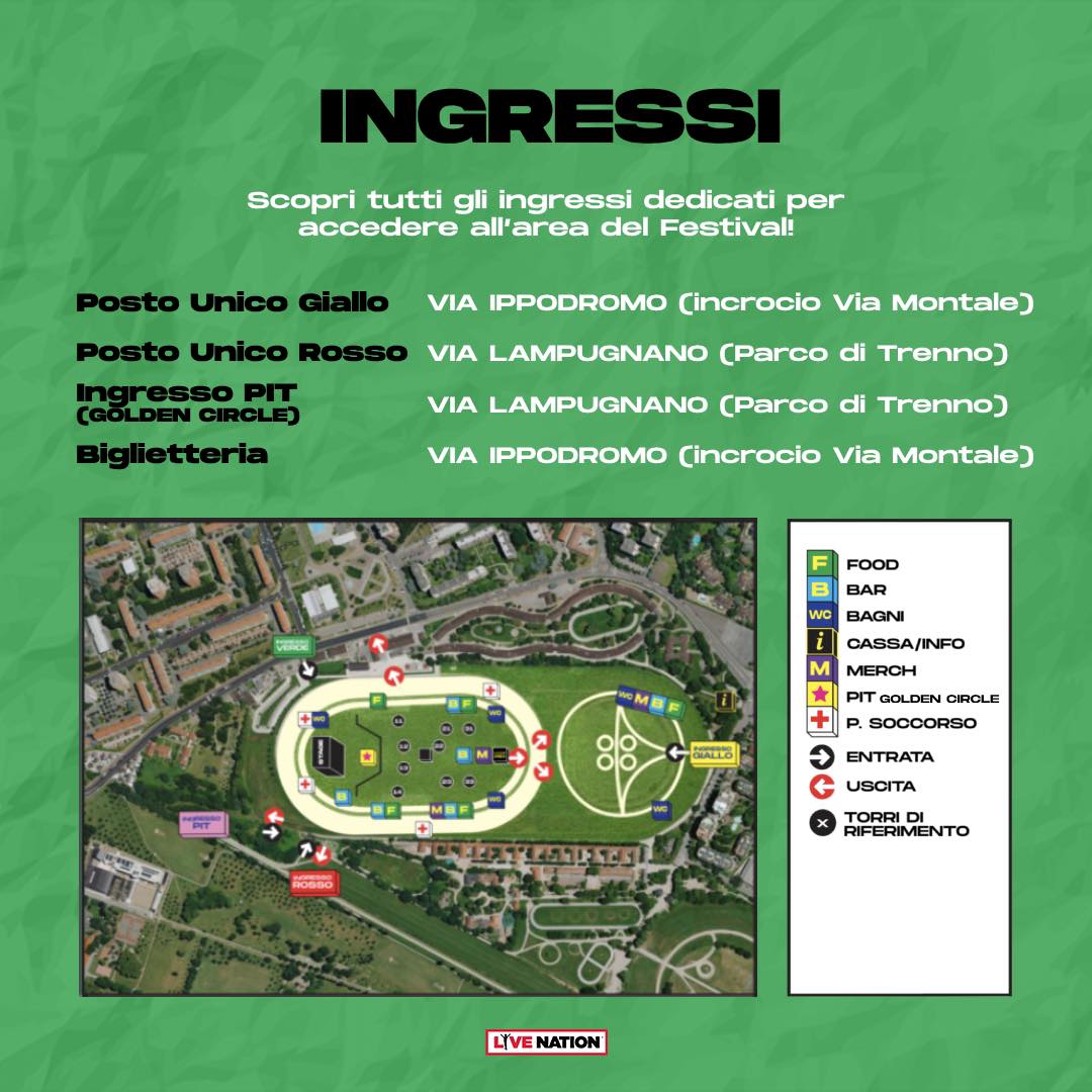 I-Days Milano 2024 - Metallica - Map