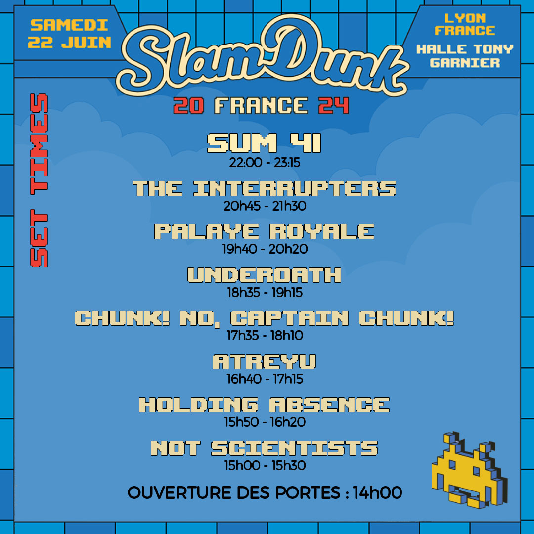 Slam Dunk Festival France 2024 - Running Order/Timetable