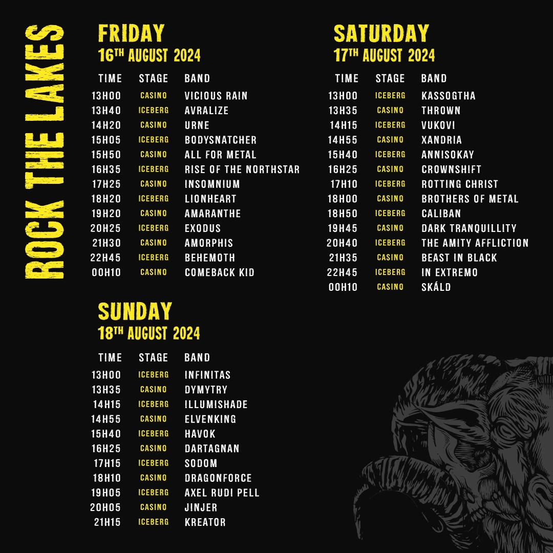 Rock The Lakes 2024 - Running Order | Concerts-Metal