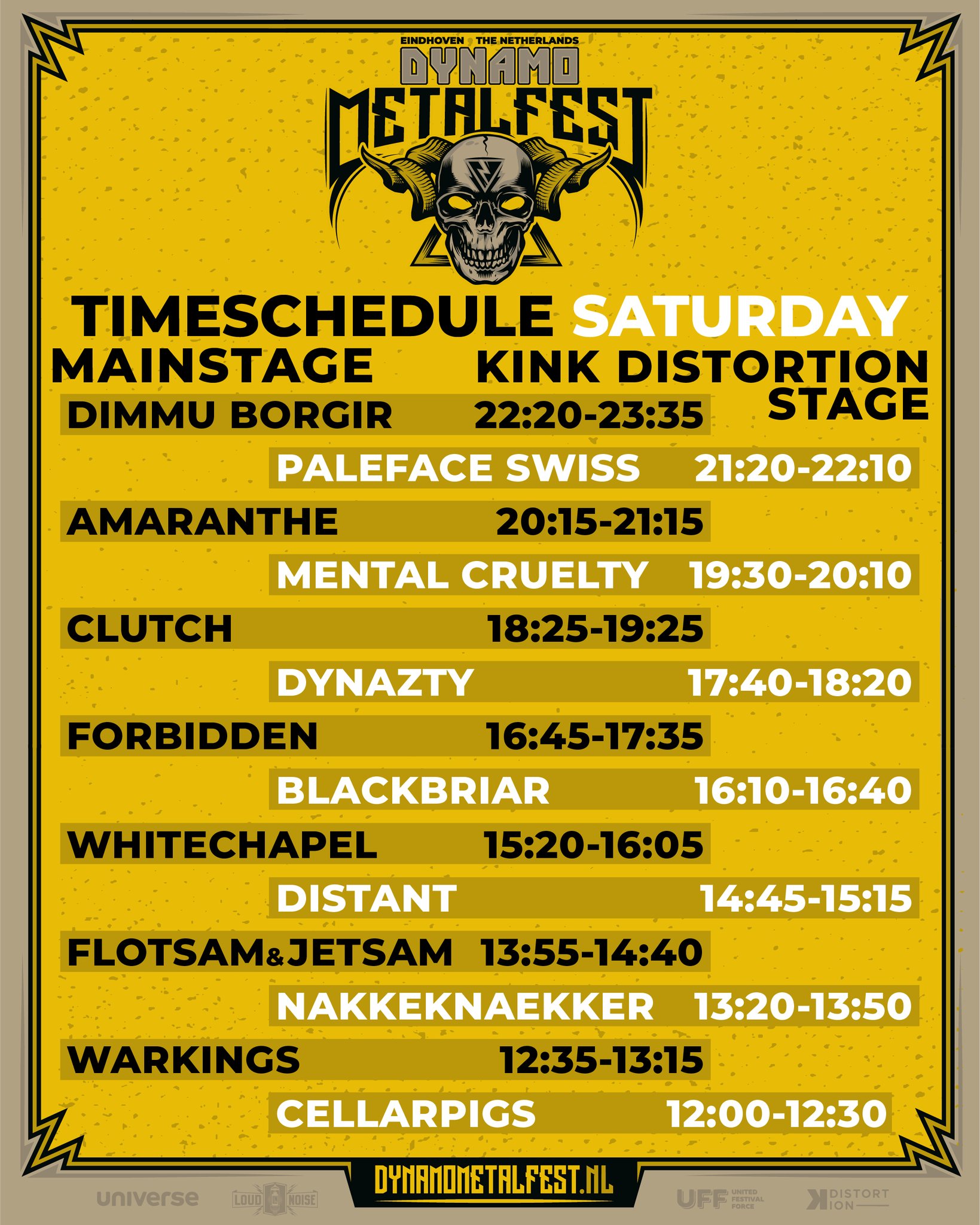 Dynamo Metal Fest 2024 - Running Order/Timetable