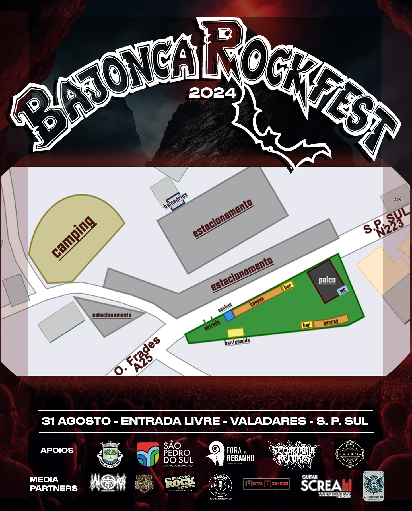 Bajonca Rock Fest 2024 - Map
