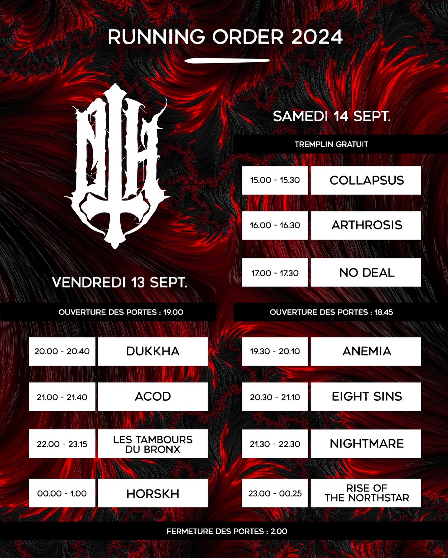 Bridge To Hell 2024 - Running Order | Concerts-Metal