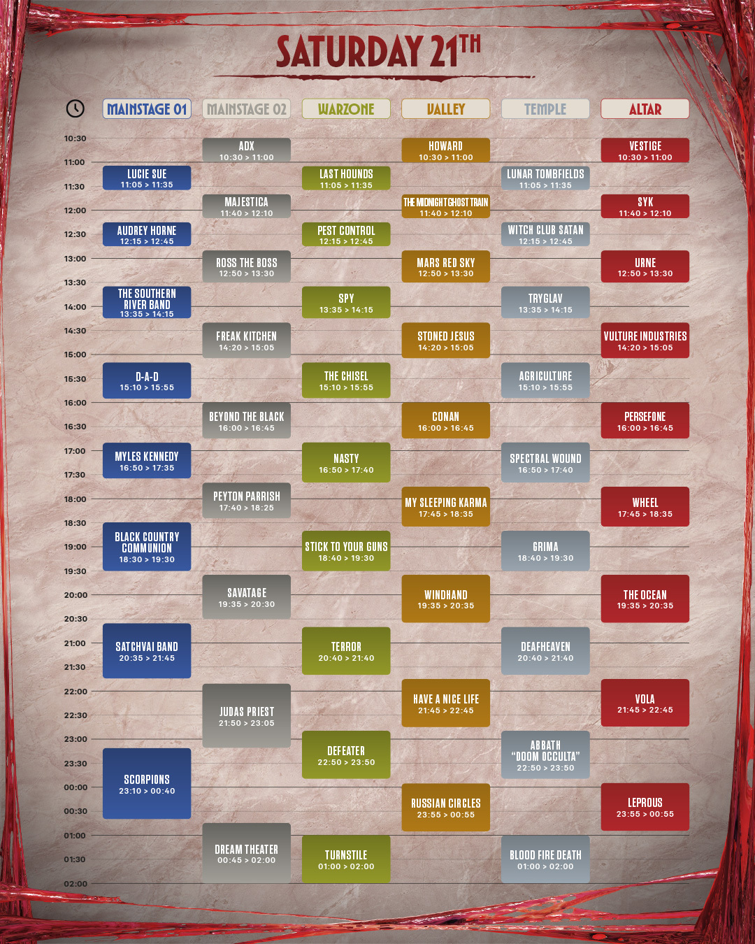 Hellfest 2025 - Running Order/Timetable
