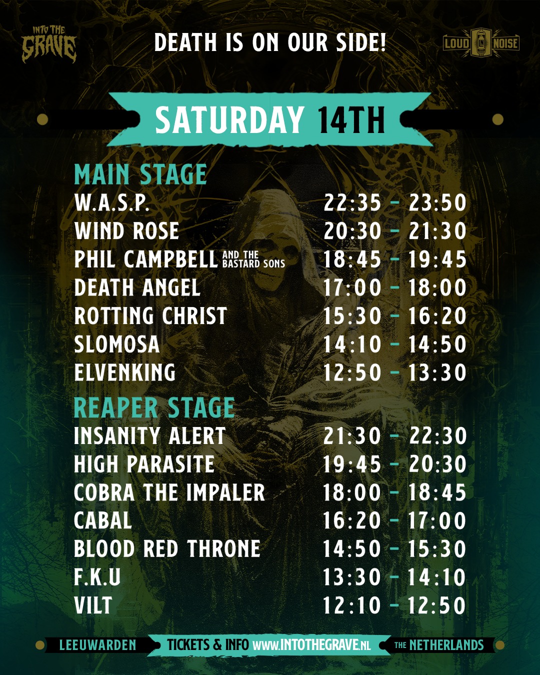 Into The Grave 2025 - Running Order/Timetable