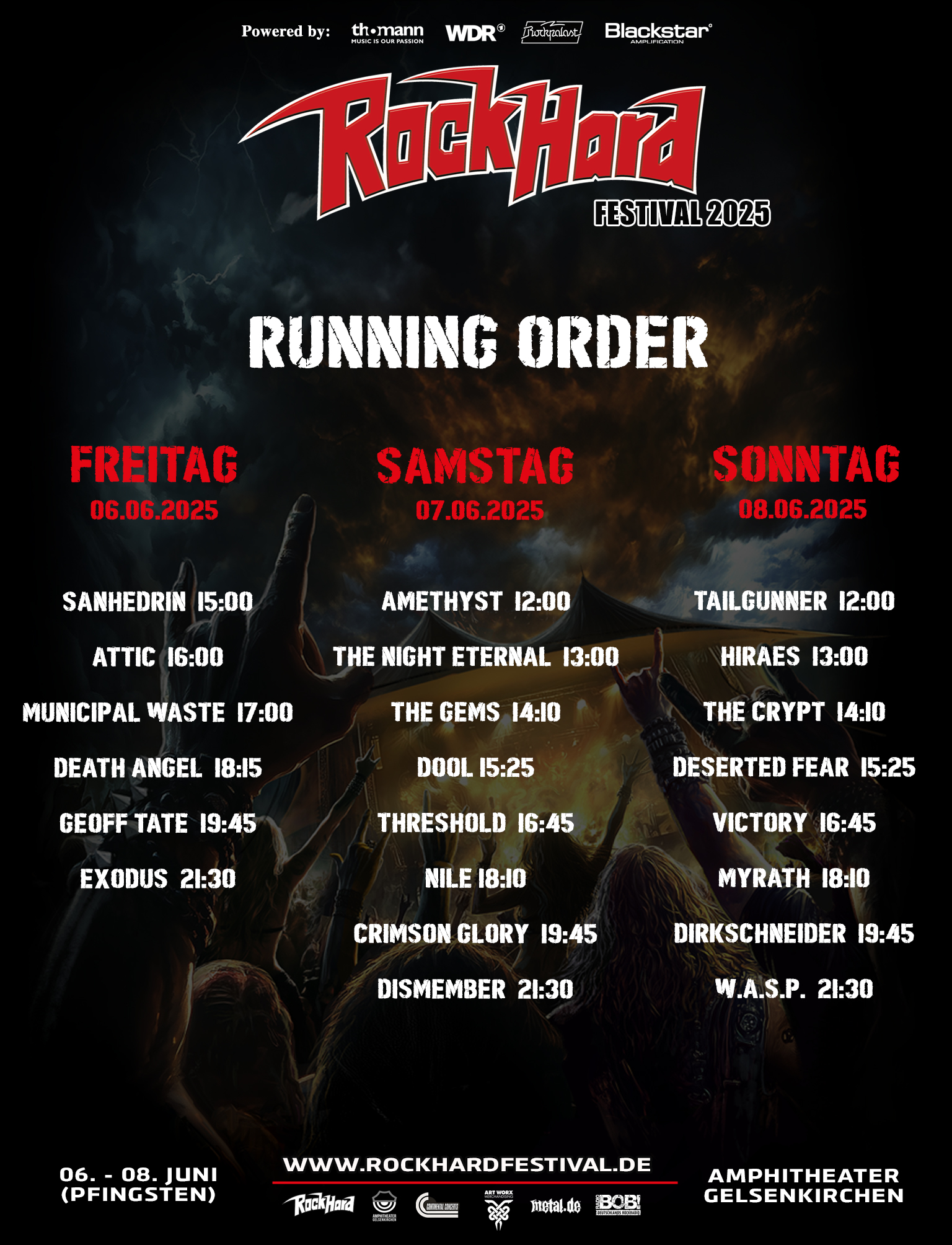 Rock Hard Festival 2025 - Running Order/Timetable