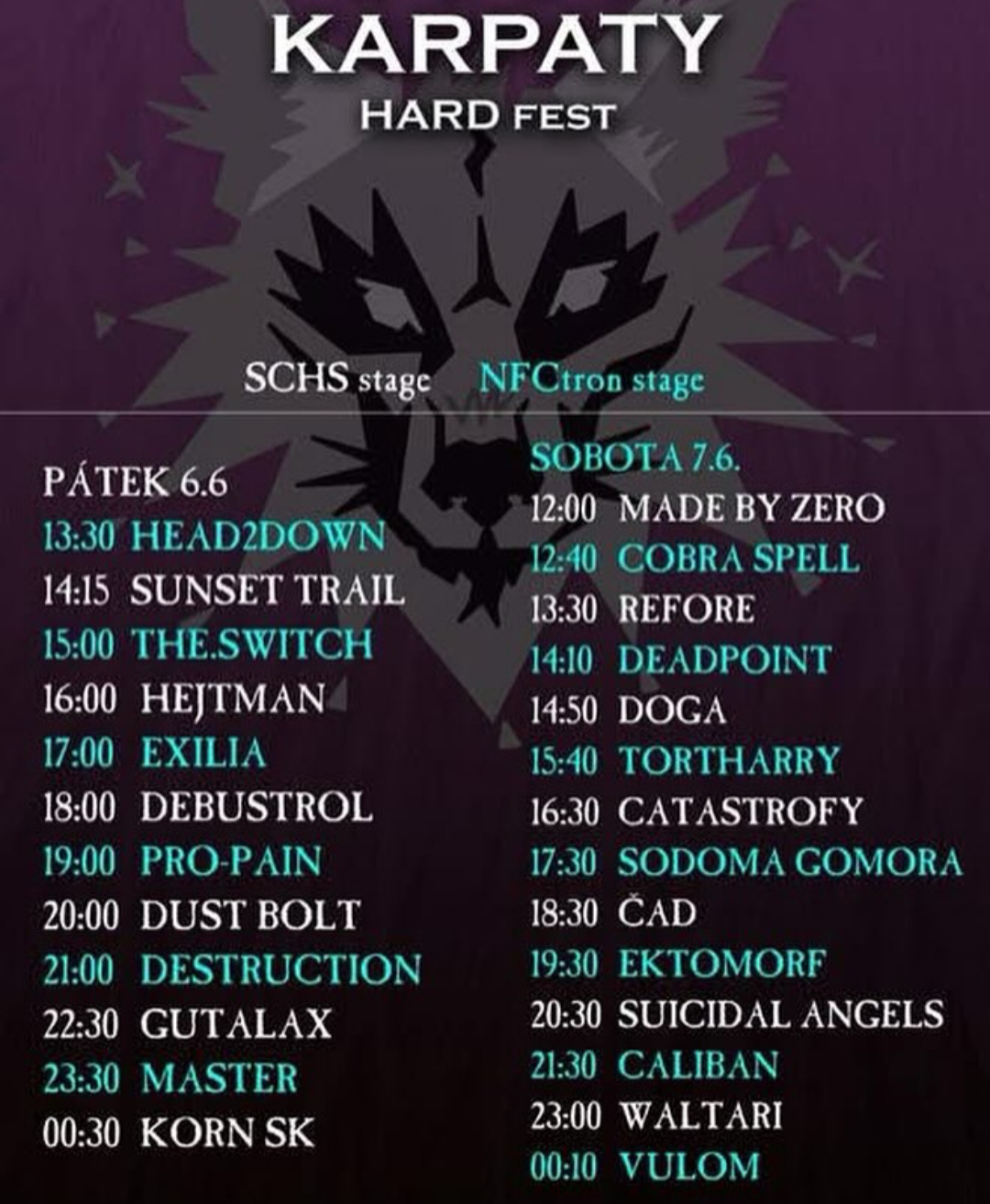 Karpaty Hard Fest 2025 - Running Order/Timetable