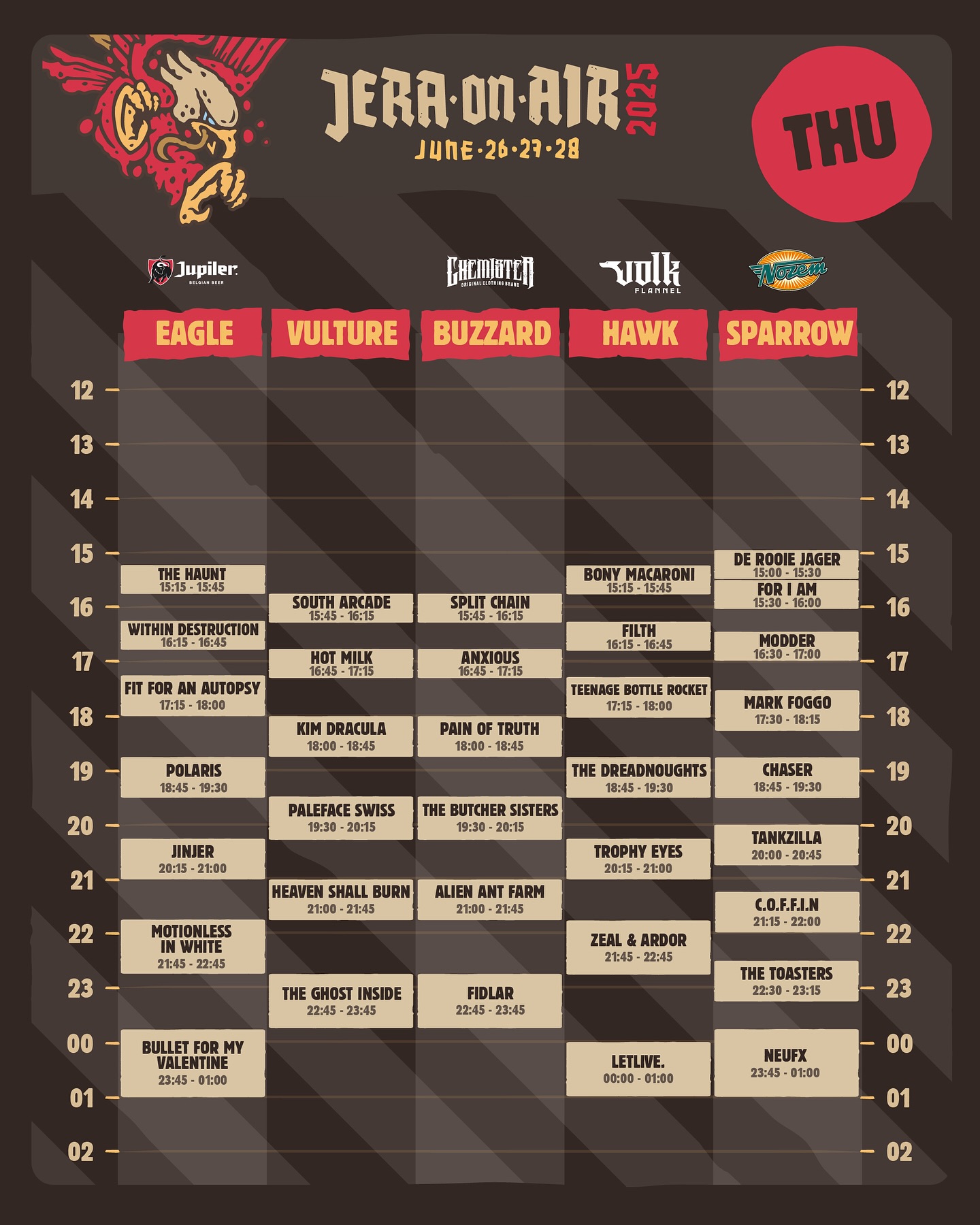 Jera On Air Festival 2025 - Running Order/Timetable