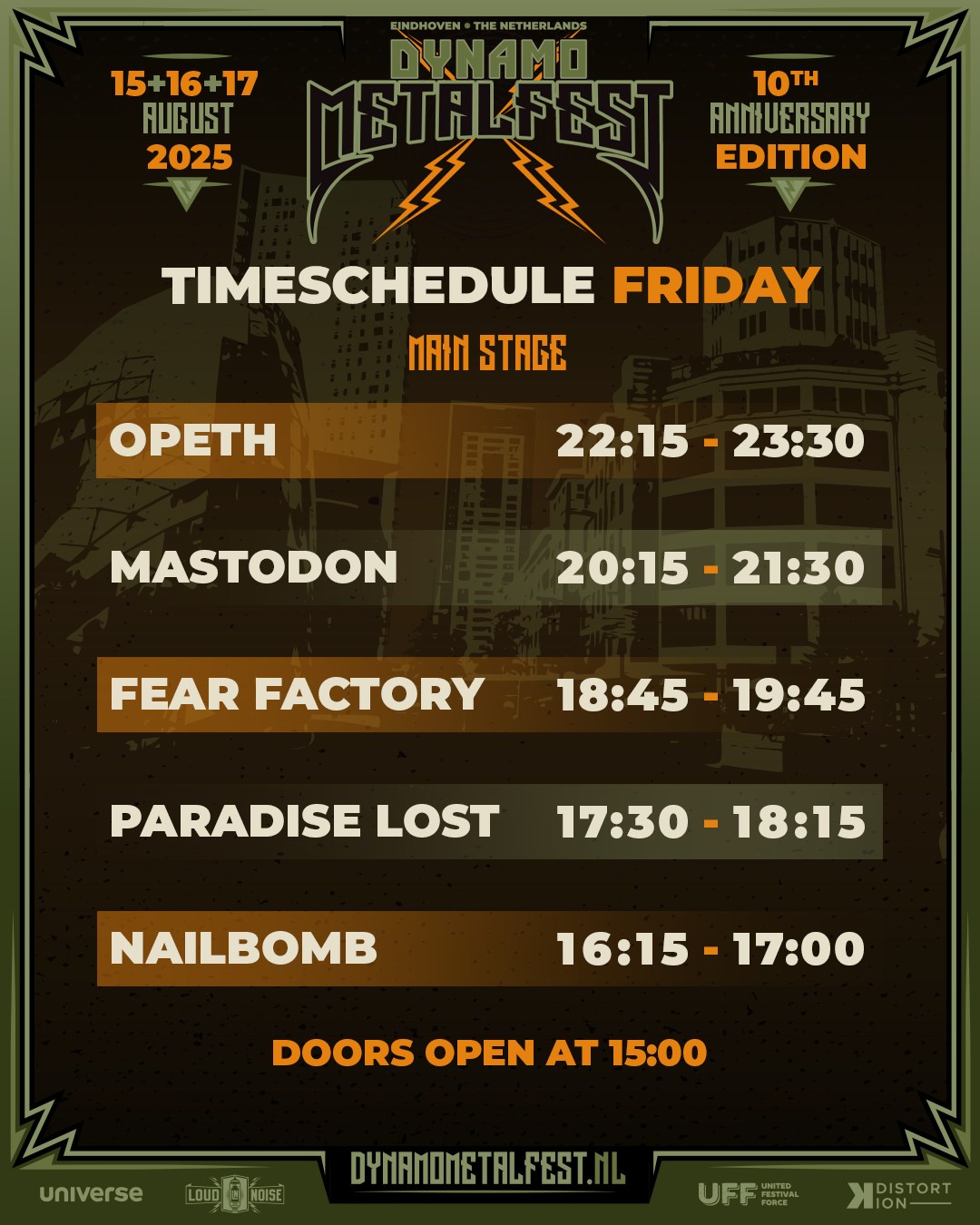 Dynamo Metal Fest 2025 - Running Order/Timetable