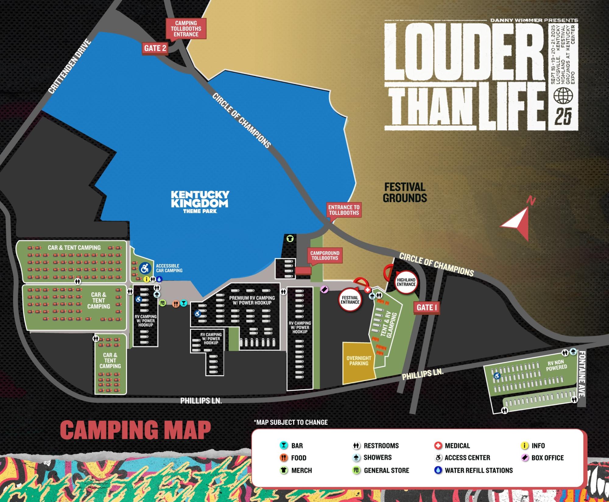 Louder Than Life Festival 2025 - Map