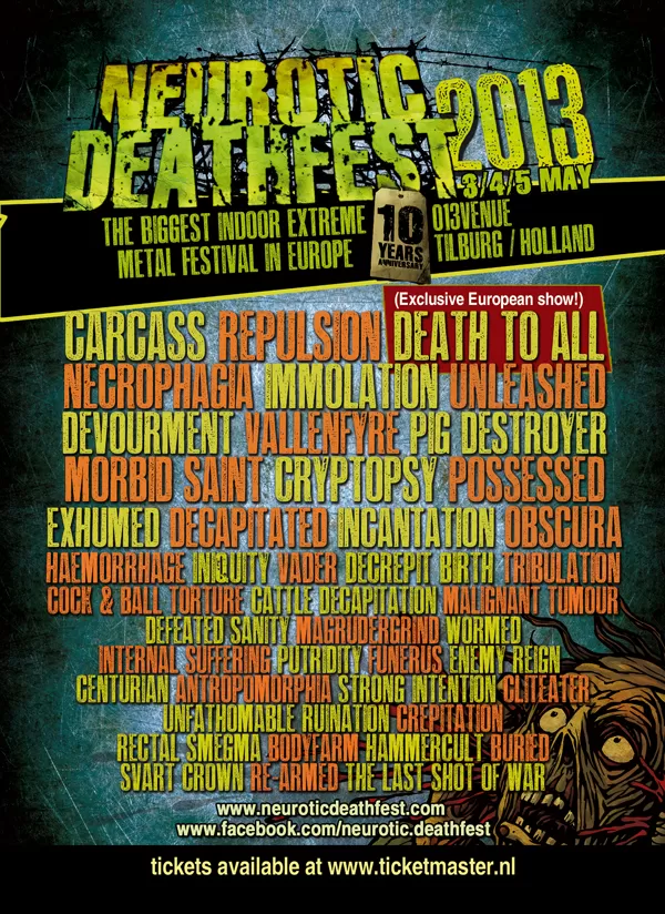 Neurotic Deathfest 2013 - 03/05/2013 (3 days) - Tilburg - Netherlands