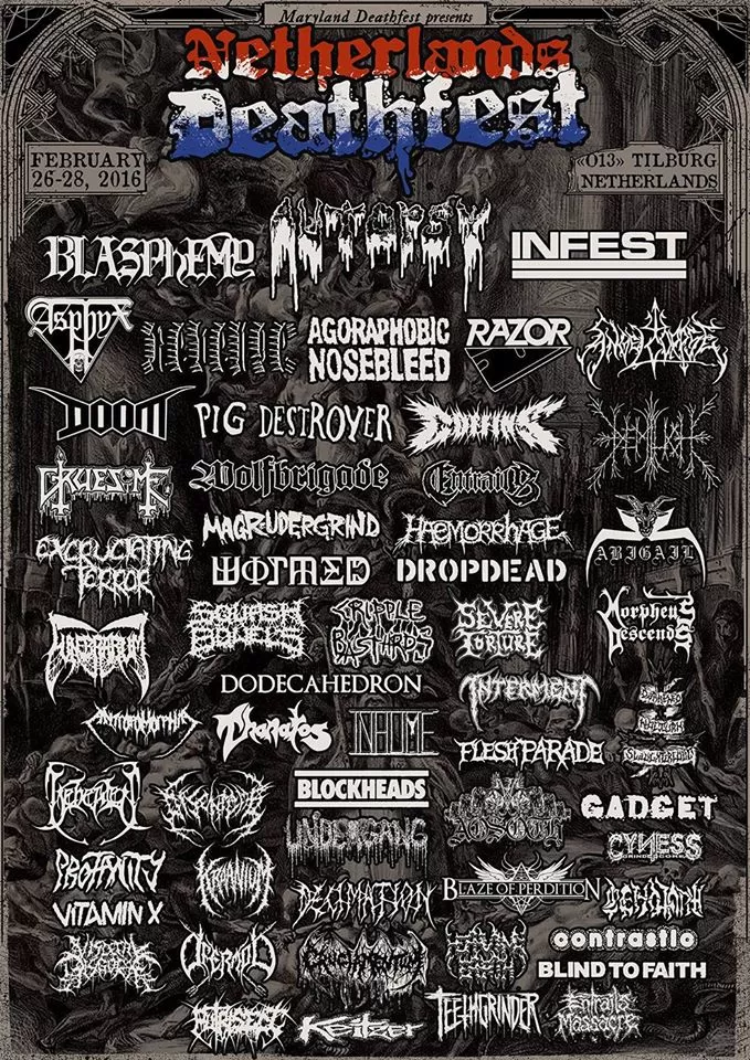 Netherlands Deathfest 2016 - 26/02/2016 (3 days) - Tilburg - 013 ...