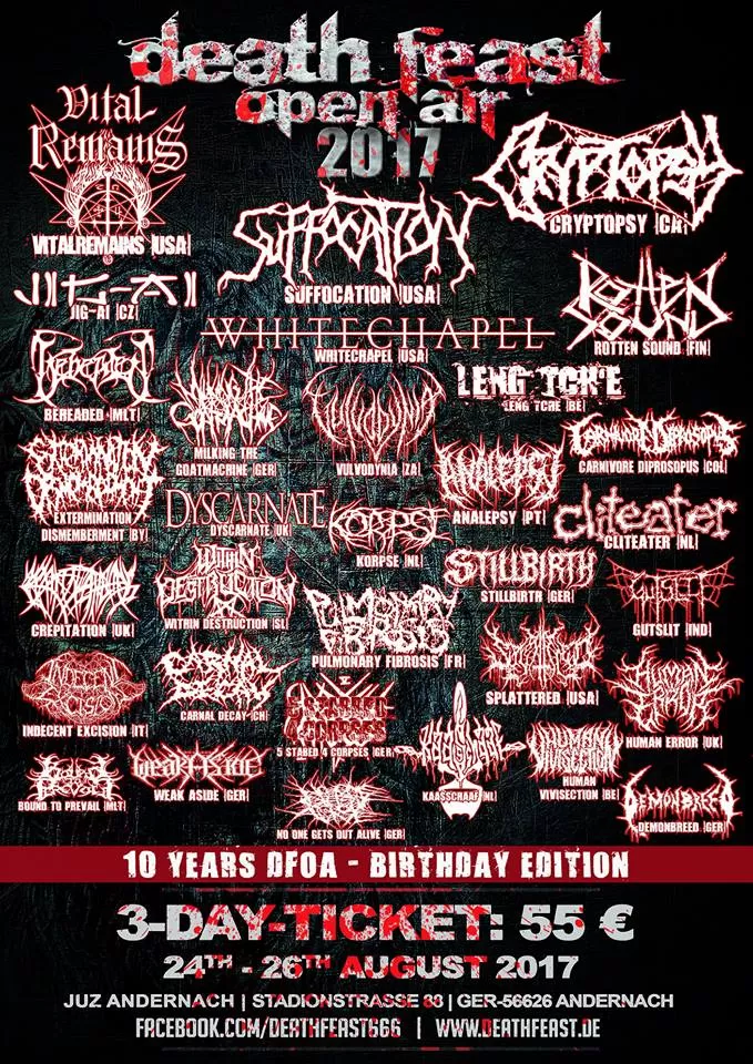 Deathfeast 2017 - 24/08/2017 (3 days) - Andernach - Rheinland-Pfalz ...