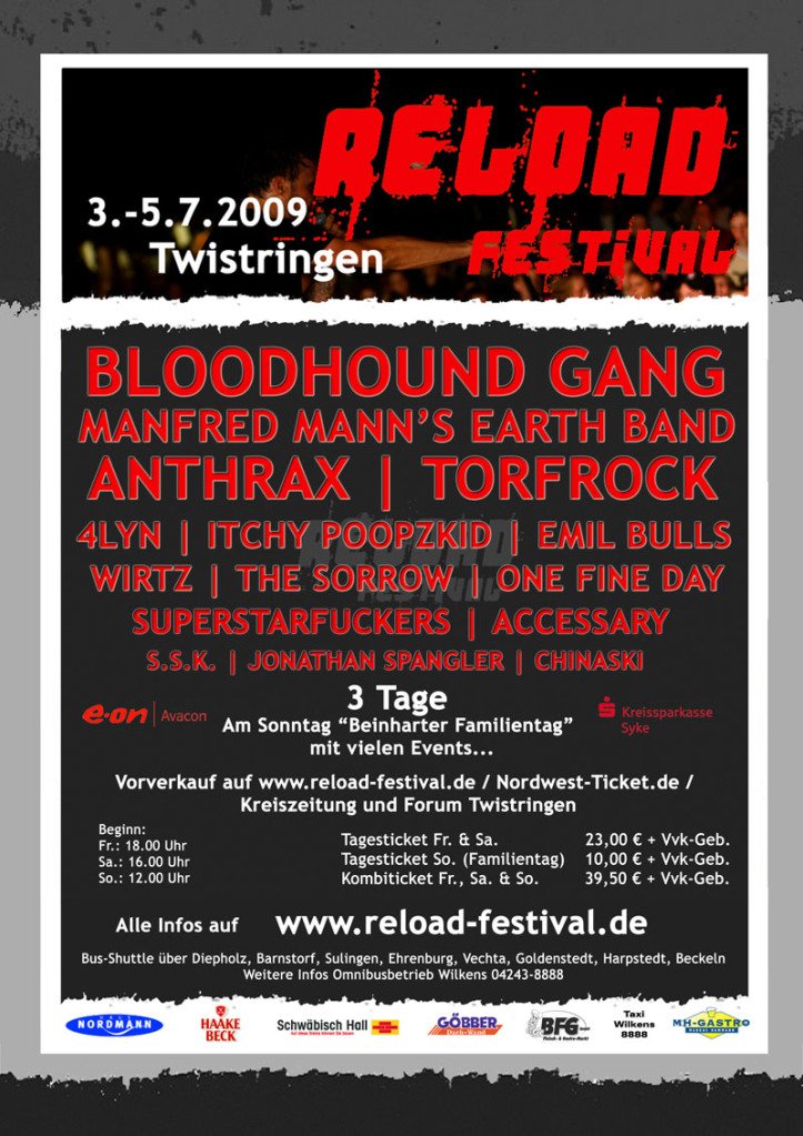 Reload Festival 2009 - 03/07/2009 (3 days) - Twistringen - Germany