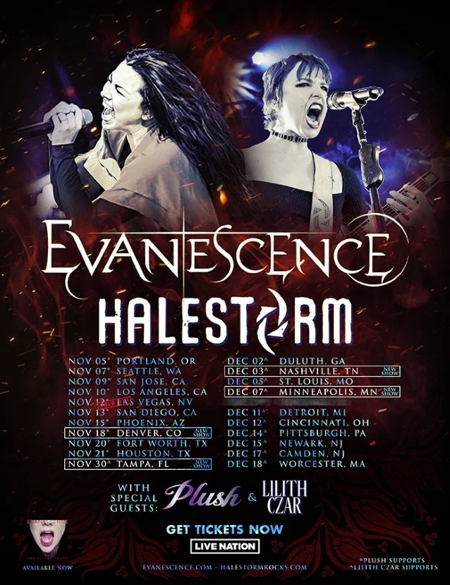 Event Evanescence + Halestorm - 18/11/2021 - Denver - Bellco Theatre ...