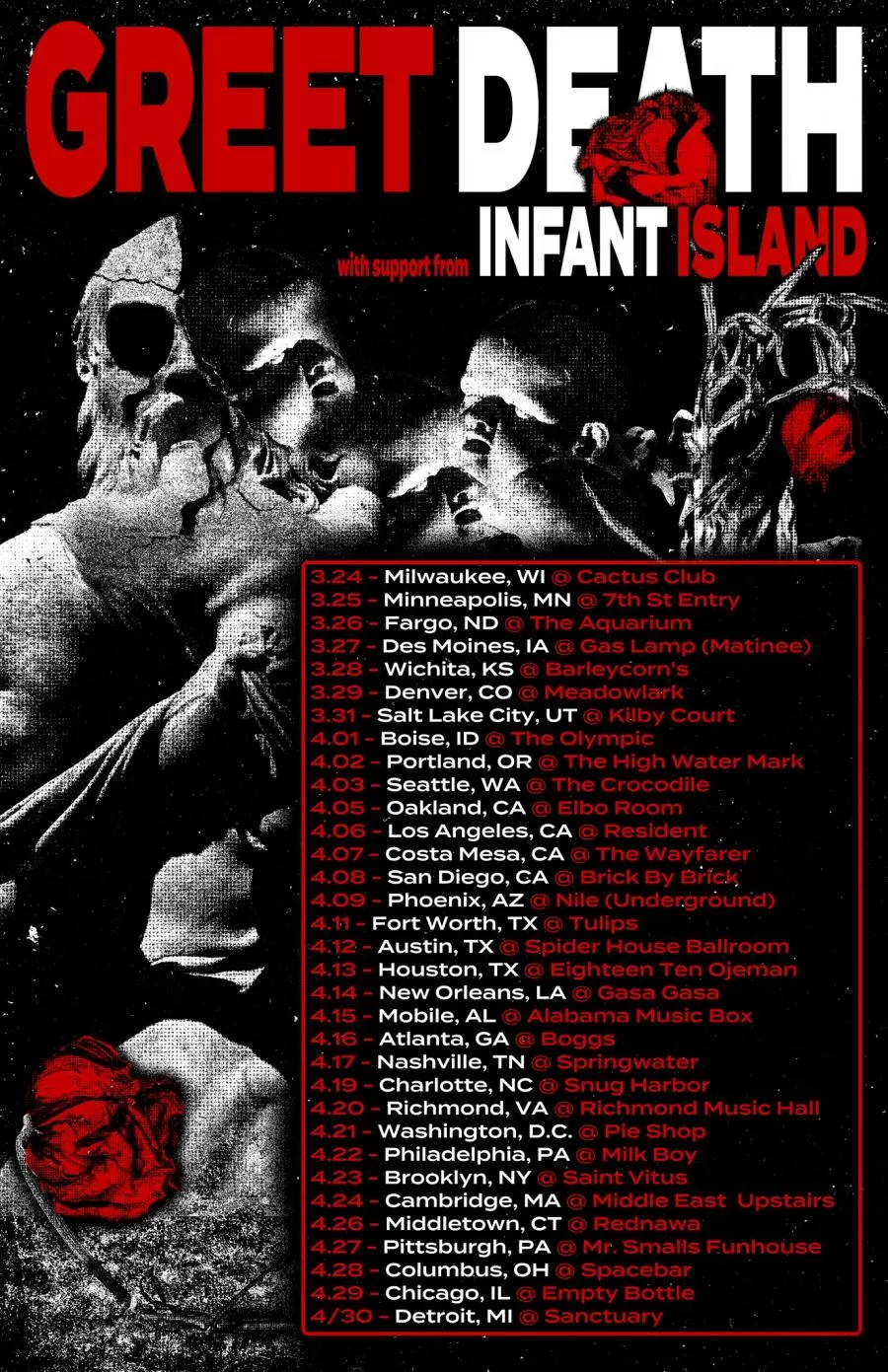 Event Greet Death - 28/04/2022 - Columbus - Spacebar - United States