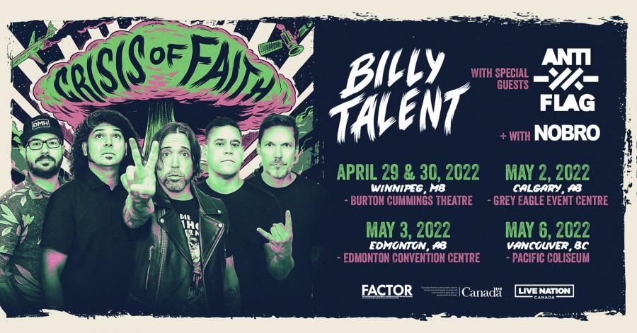 Event Billy Talent - 03/05/2022 - Edmonton - Edmonton Convention Centre ...