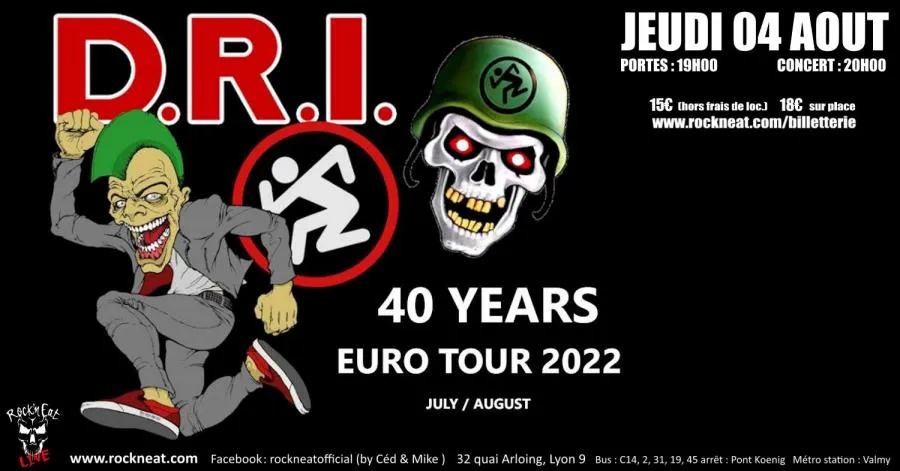 D.R.I. + Guest - 04/08/2022 - Lyon - Rock N Eat - France