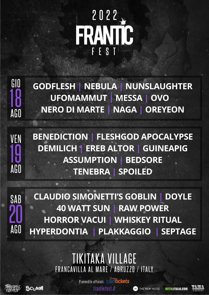 Frantic Fest 2022 - 18/08/2022 (3 days) - Francavilla al Mare - Italy