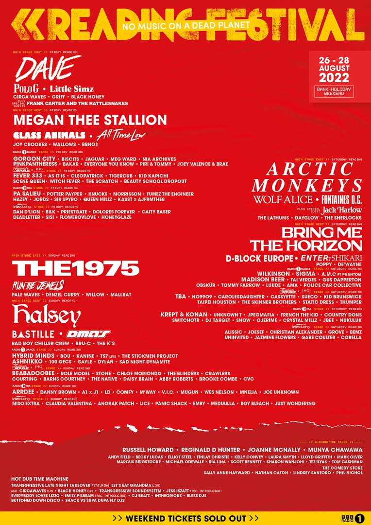 Reading Festival 2022 - 26/08/2022 (3 days) - Reading - United Kingdom