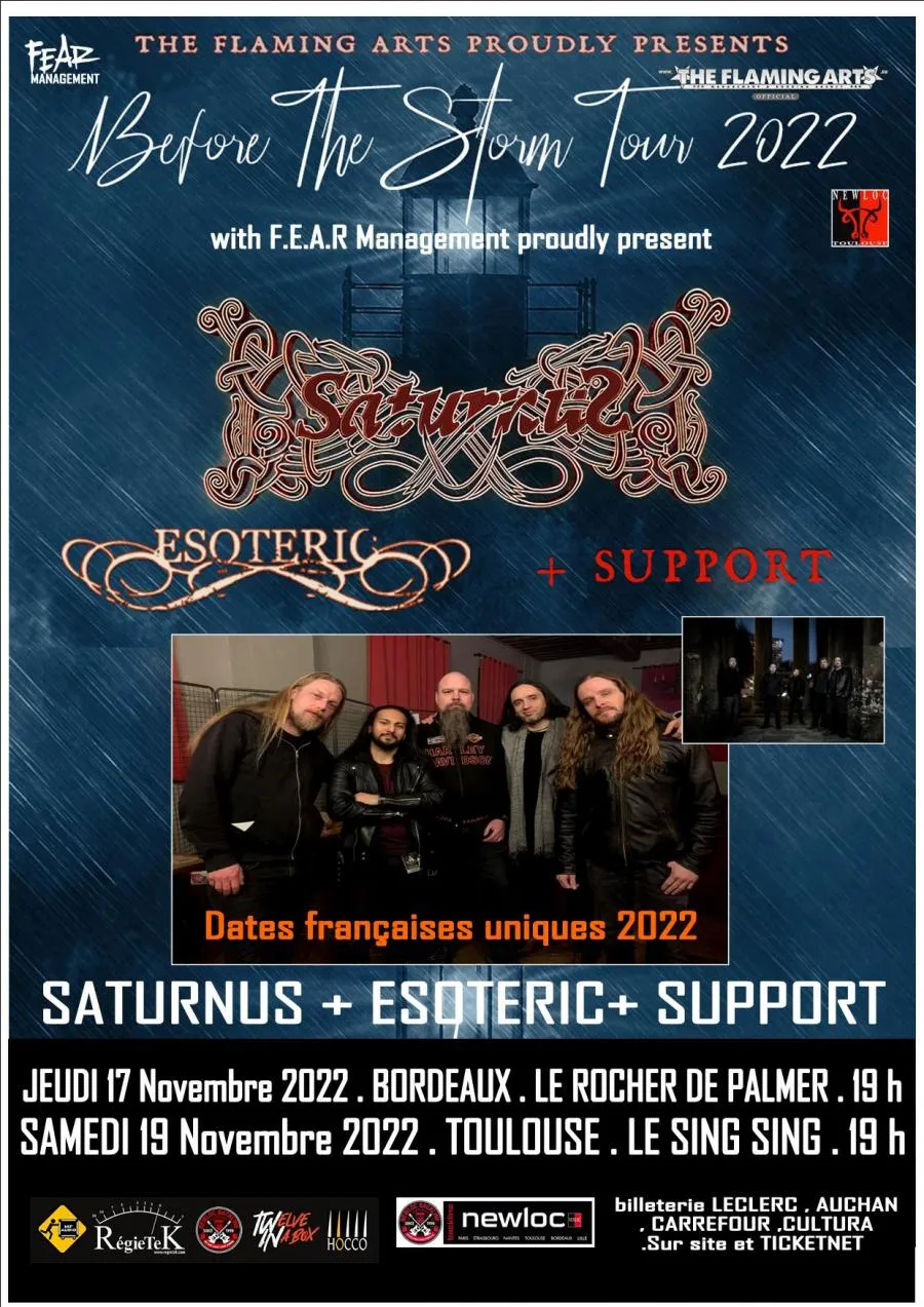 Event Saturnus + Esoteric - 19/11/2022 - Toulouse - Le Sing Sing - France