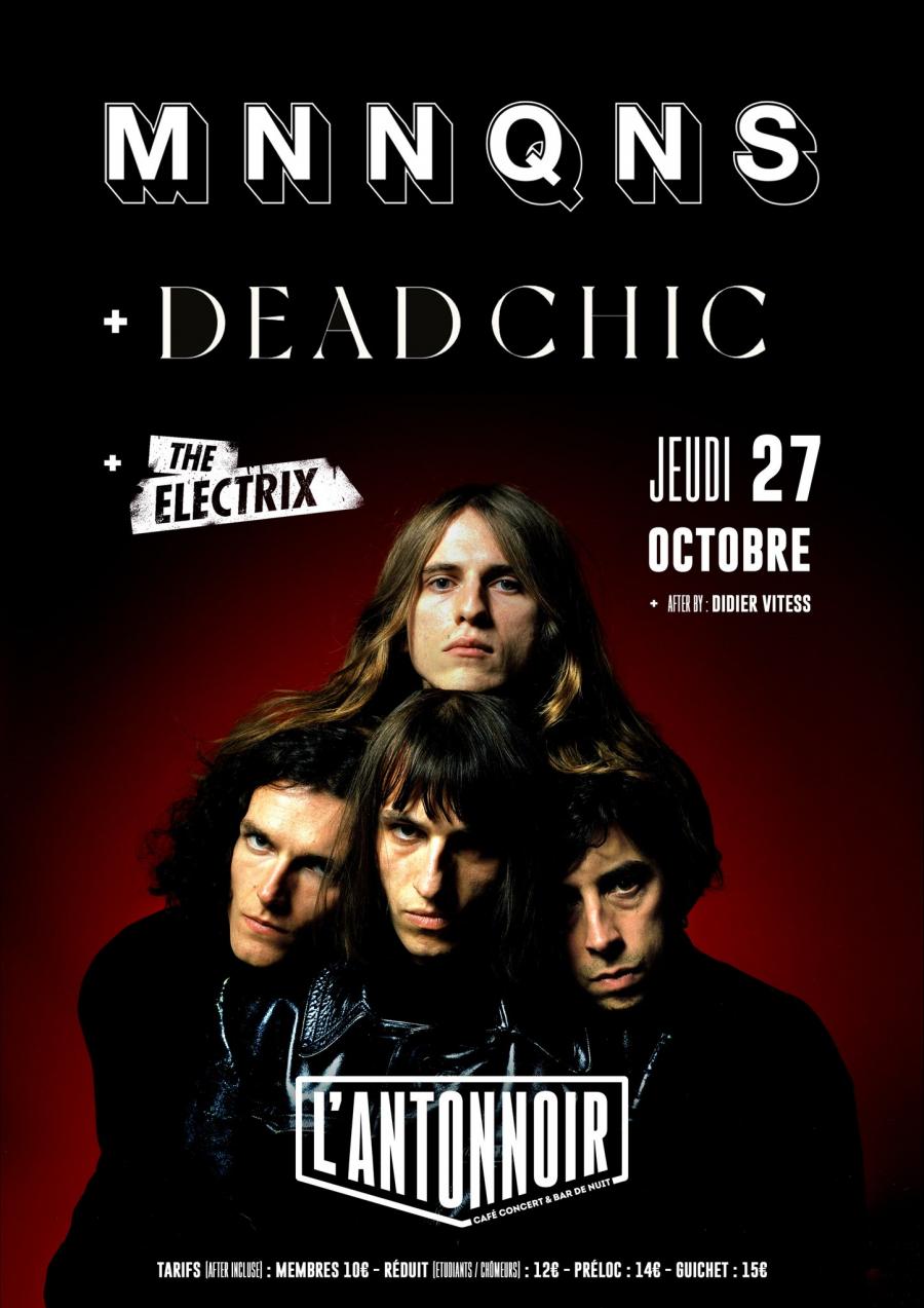 Mnnqns / Dead Chic / The Electrix - 27/10/2022 - Besançon - L'antonnoir ...