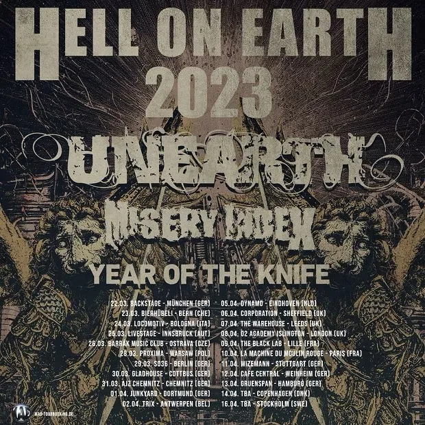 Event Unearth - 26/03/2023 - Ostrava - Barrák Music Club - Czechia