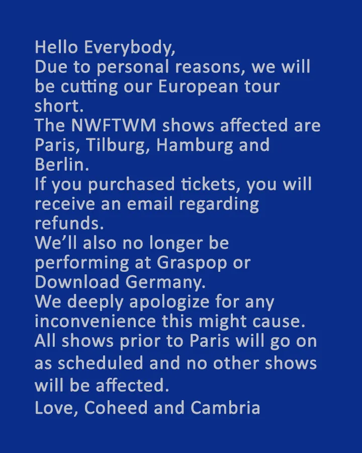 Event Coheed And Cambria - 20/06/2023 - Hamburg - Gruenspan - Germany