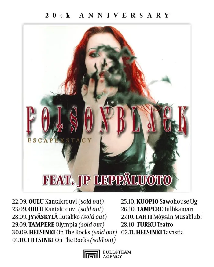 Poisonblack Escapexstacy 20th Anniversary - 22/09/2023 - Oulu ...
