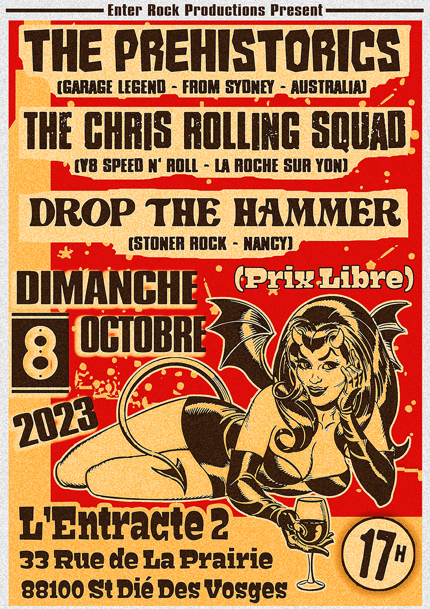 The Chris Rolling Squad + The Prehistorics + Drop The Hammer - 08/10/2023 - Saint-Dié-des-Vosges ...