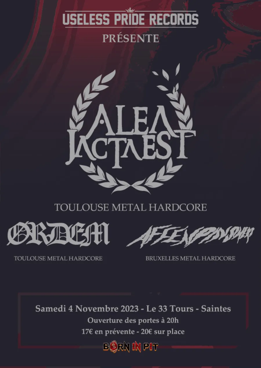 Concert Alea Jacta Est / Ordem / Affenpinshers - 04/11/2023 - Saintes ...