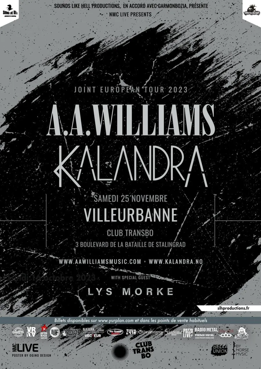 Event A.A. Williams + Kalandra - 25/11/2023 - Villeurbanne - Le ...