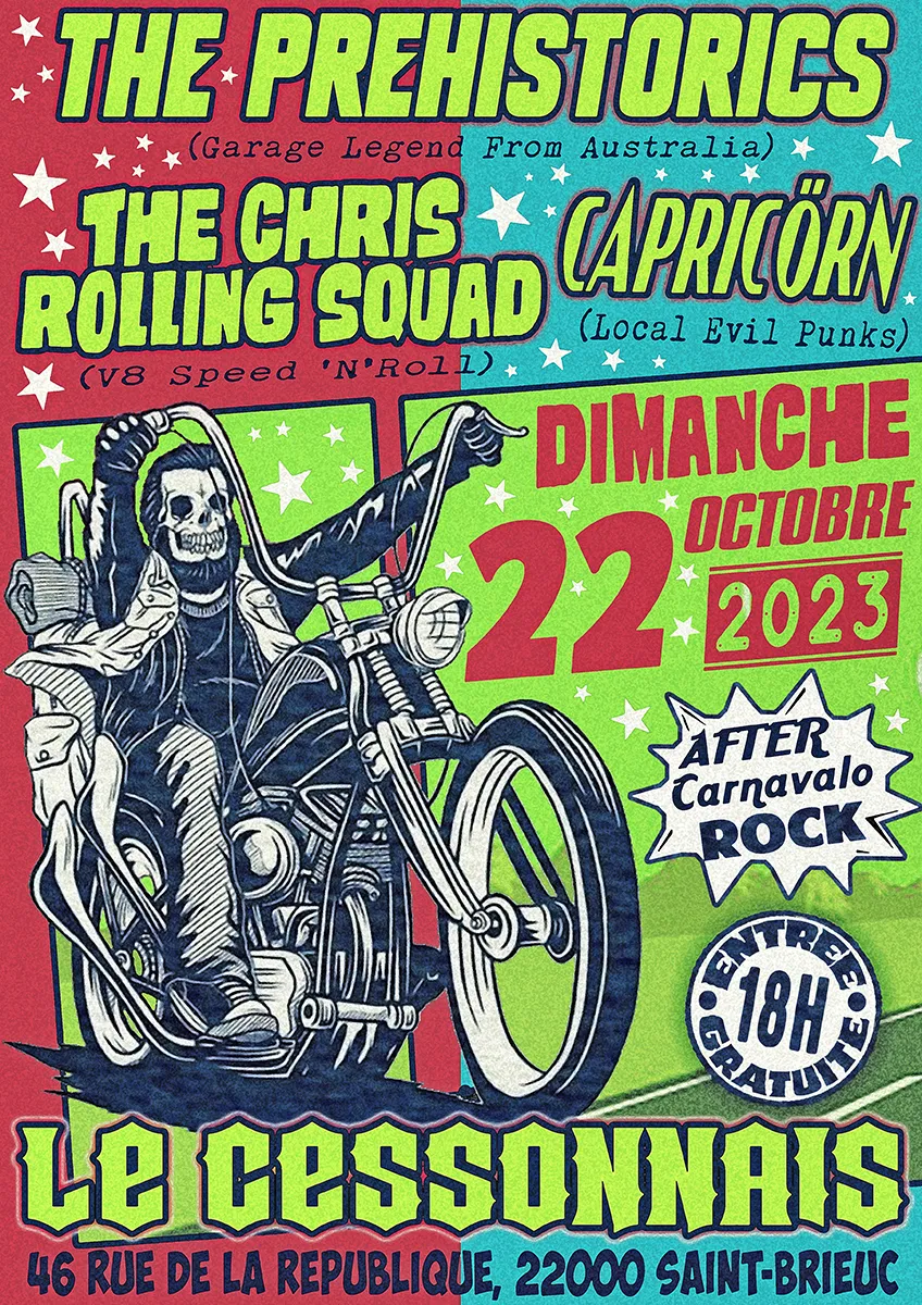 The Chris Rolling Squad + The Prehistorics + Capricörn - 22/10/2023 - Saint Brieuc - Le ...
