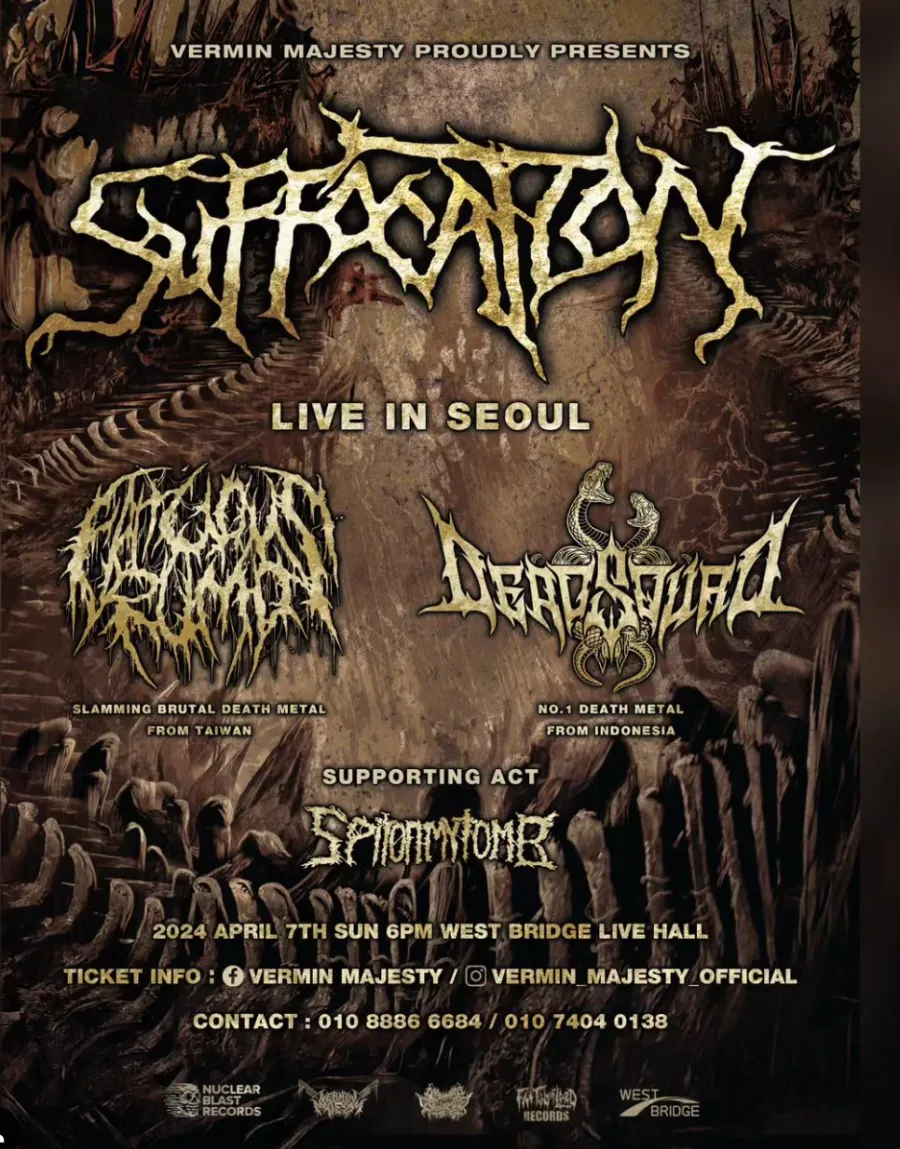 Suffocation - 07/04/2024 - Seoul - West Bridge Live Hall - South Korea