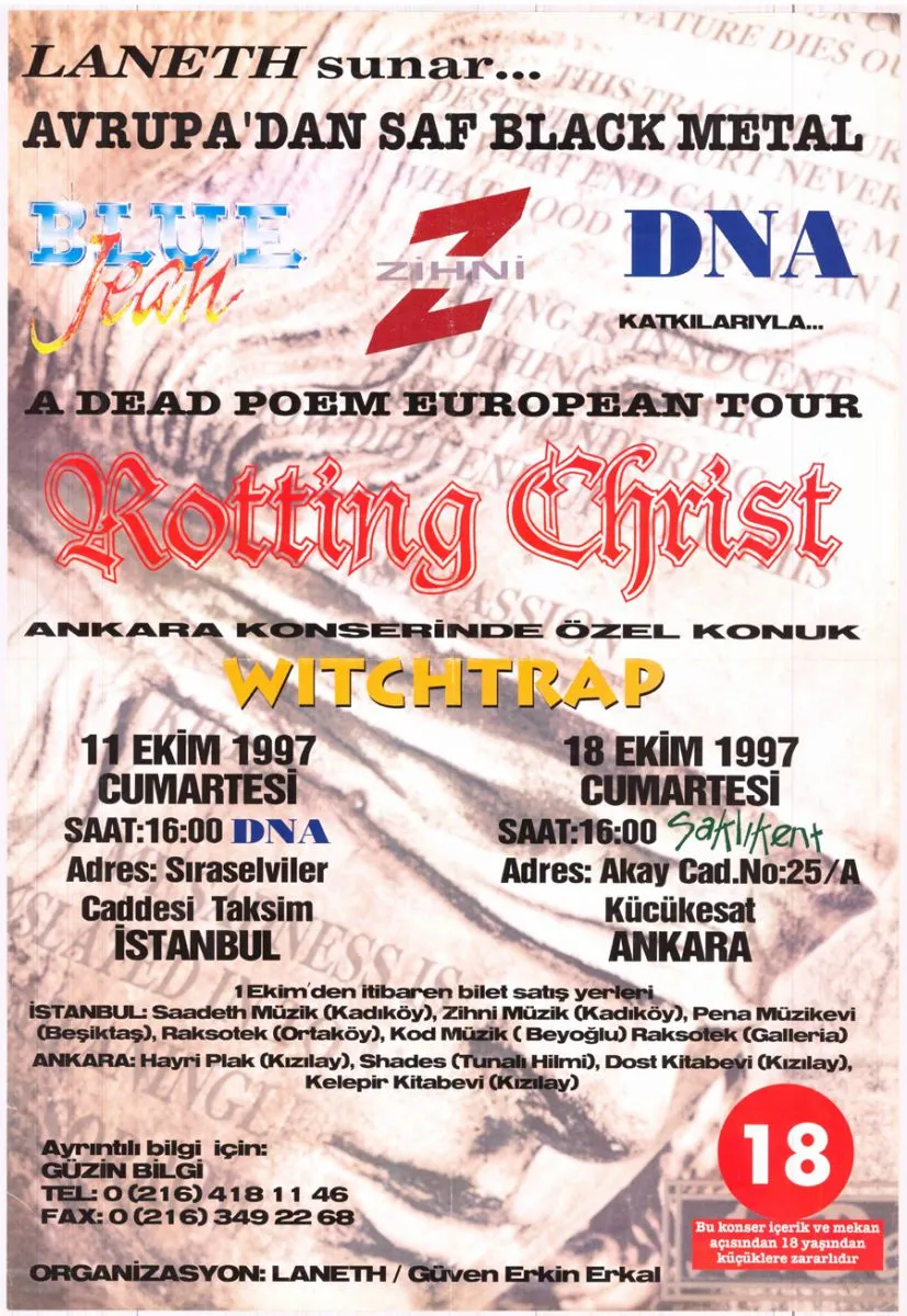 Rotting Christ - 18/10/1997 - Ankara - Saklıkent - Turkey