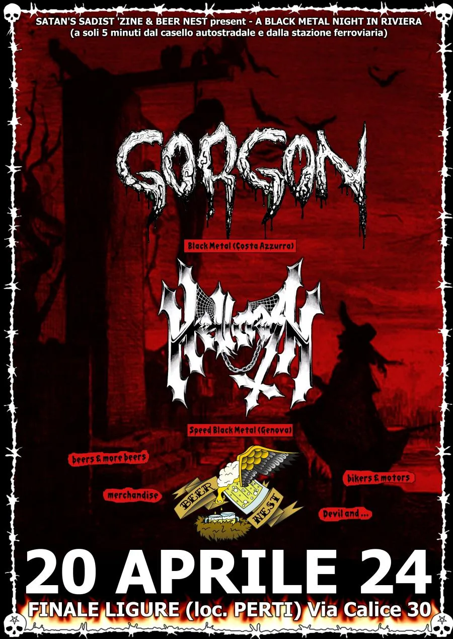 Gorgon + Hellcrash - 20/04/2024 - Finale Ligure - The Beer Nest - Italy