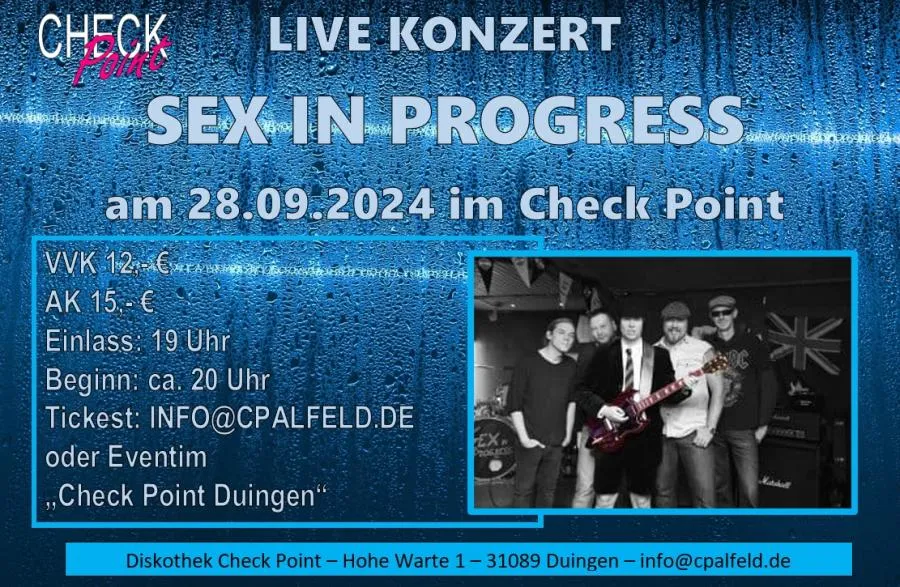 Sex In Progress - AC/DC Tribute - 28/09/2024 - Coppengrave - CheckPoint ...